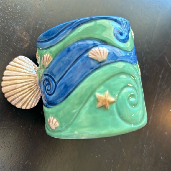 Clay Art | Dining | Clay Art 994 Tea For One 3 Cup Blue Green Starfish ...
